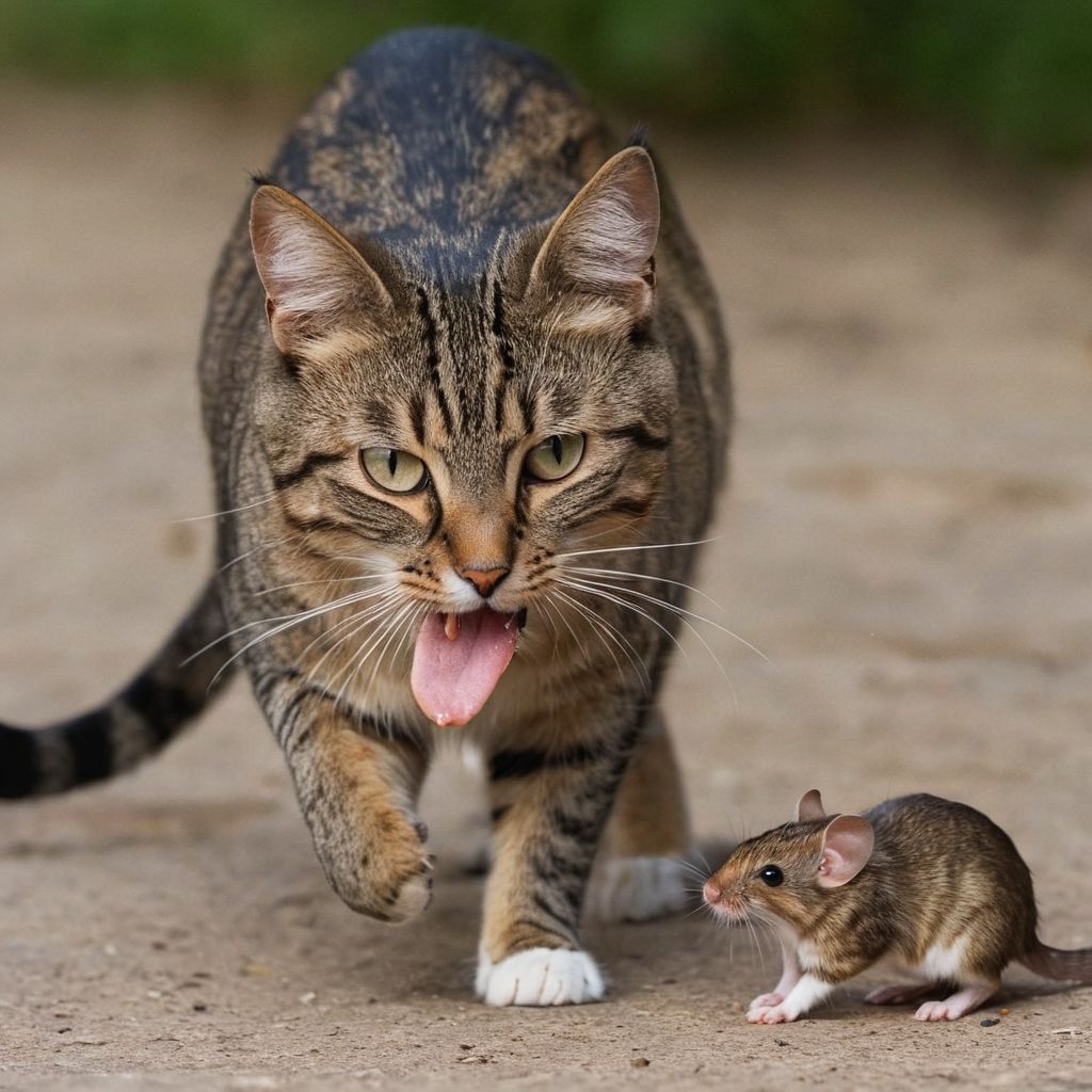 Katze Bringt Lebende Maus